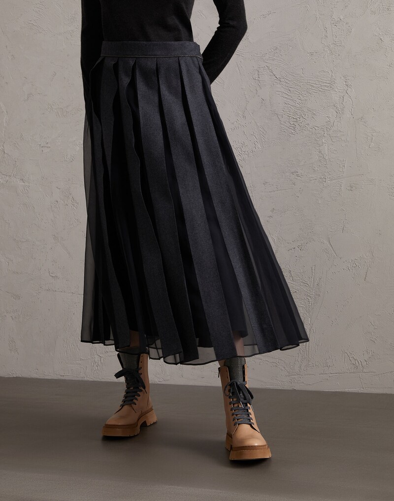 Gonne eleganti e raffinate in seta e cotone | Brunello Cucinelli